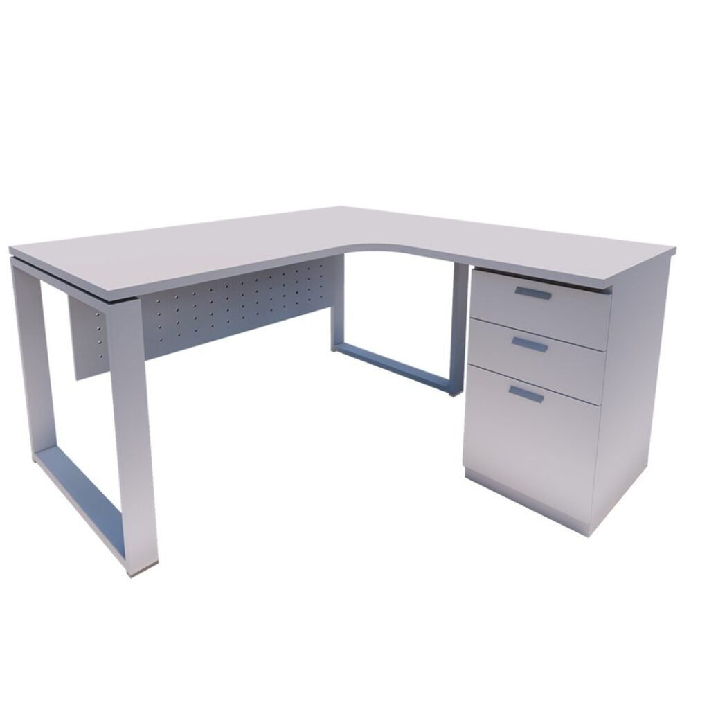 Orion L Shape Table with Fixed Pedestal – Vectrasit Office Solution